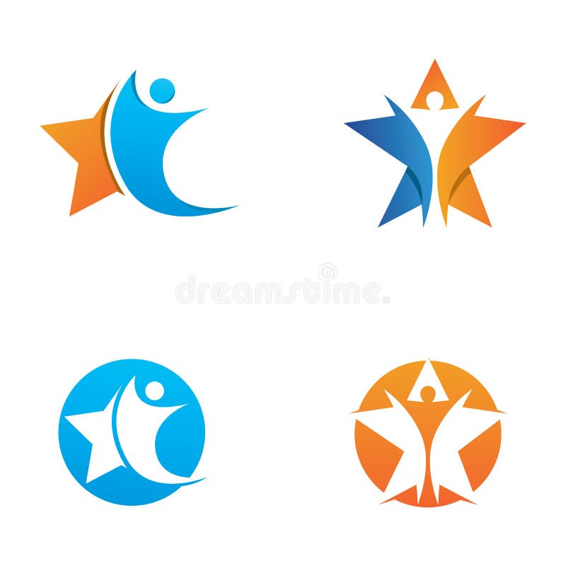 Star People Logo Design with Vector Illustration Template Stock Vector ...