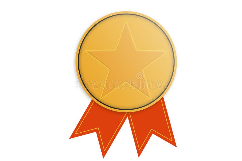 Star Performer Medallion with Ribbon in Cartoon Style Stock ...