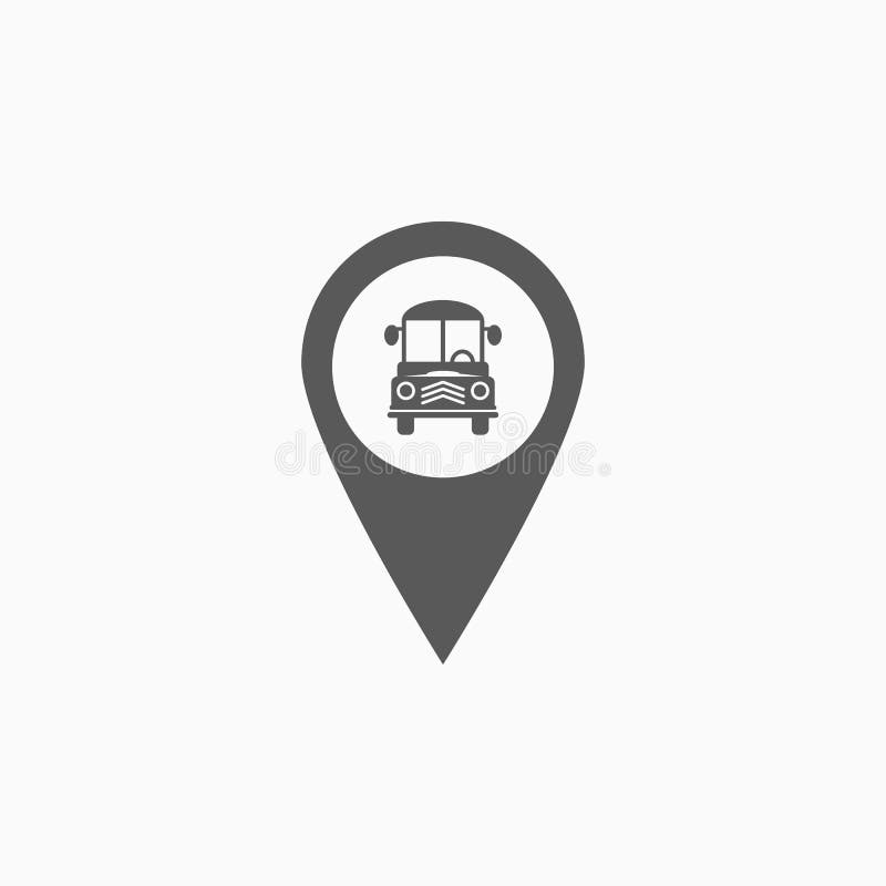Bus Pin Icon, School Bus, Map, Pin, Direction, Location Stock Vector ...