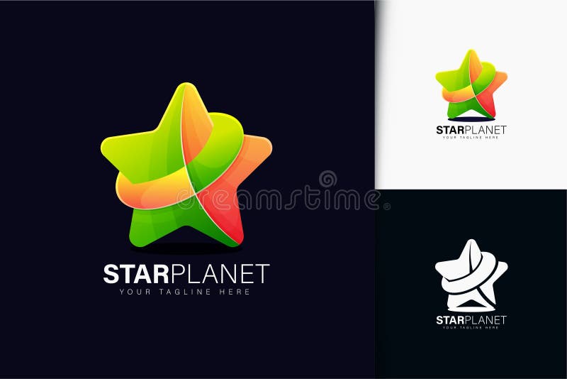 Star Planet Logo Design with Gradient Stock Vector - Illustration of ...