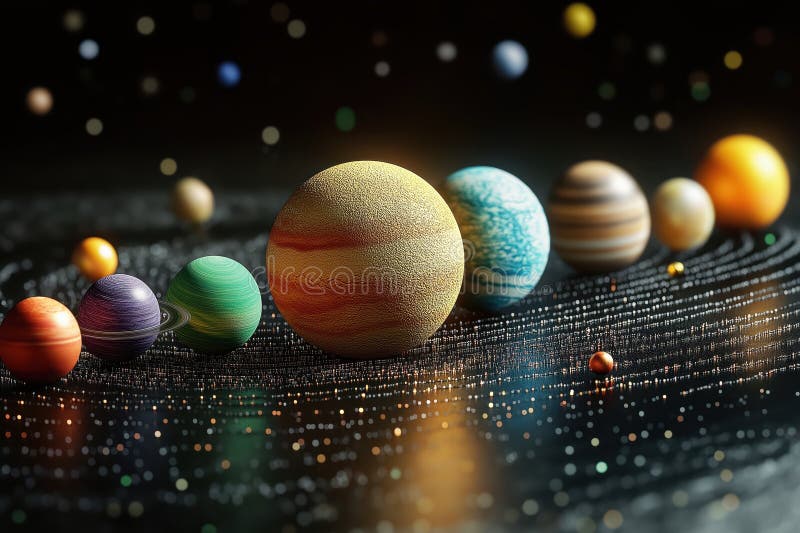 Star and Planets in Orbit: Celestial Mechanics, Solar System, Astronomy Stock Illustration ...