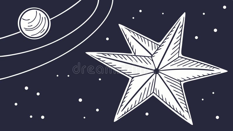 Star with Planets in Space. Galaxy and Space Vector Design, Vector ...