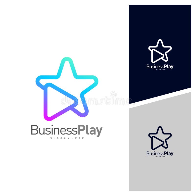 Star Play Logo Design Vector Template, Icon Play Logo Concepts Stock Vector - Illustration of ...