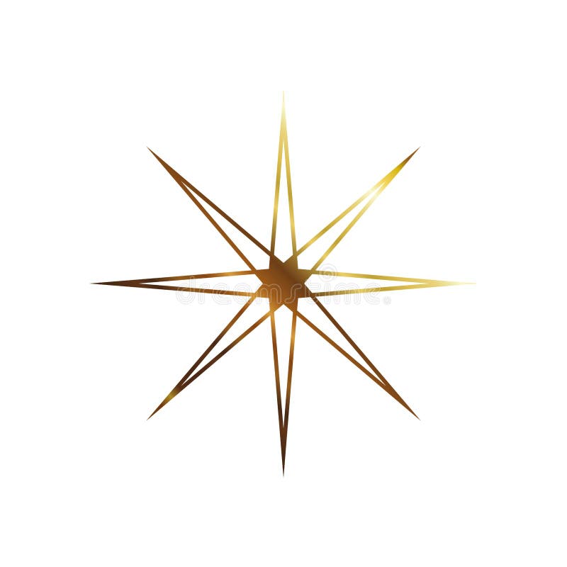 Star of 8 Points Gold Style Icon Vector Design Stock Vector ...