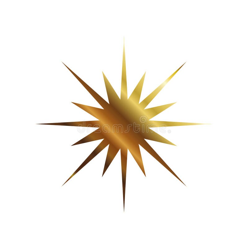 Star with 16 Points Gold Style Icon Vector Design Stock Vector ...