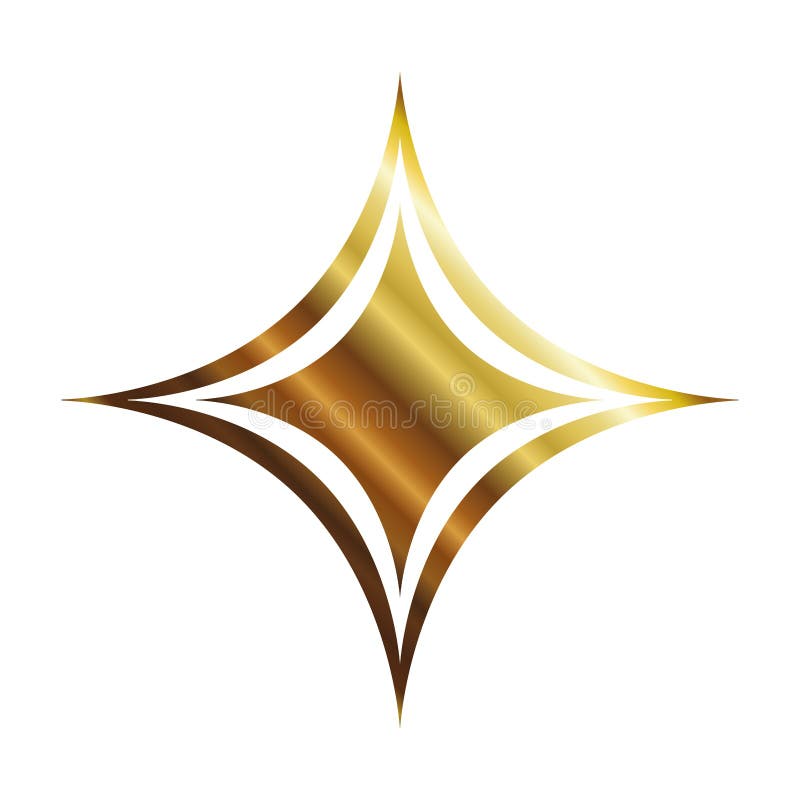 Star of 4 Points Gold Style Icon Vector Design Stock Vector ...