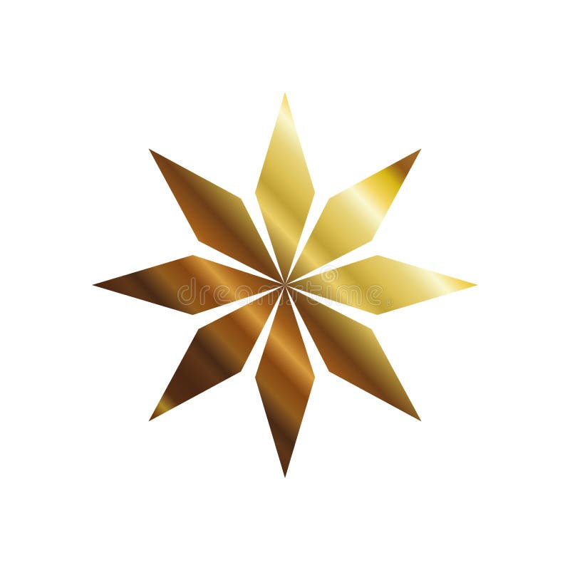 Star of 8 Points Gold Style Icon Vector Design Stock Vector ...