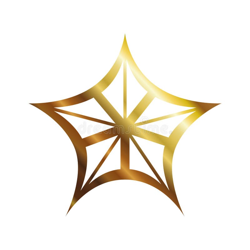 Star of 5 Points Gold Style Icon Vector Design Stock Vector ...