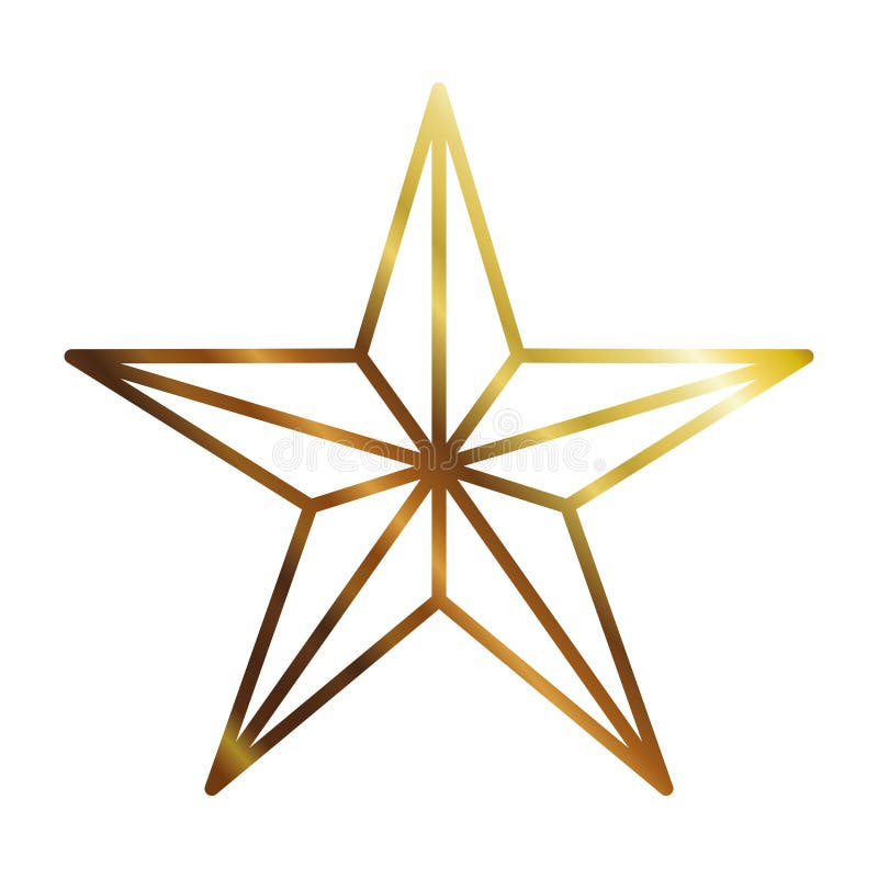 Star of 5 Points Gold Style Icon Vector Design Stock Vector ...