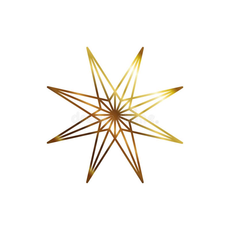 Star of 8 Points Gold Style Icon Vector Design Stock Vector ...