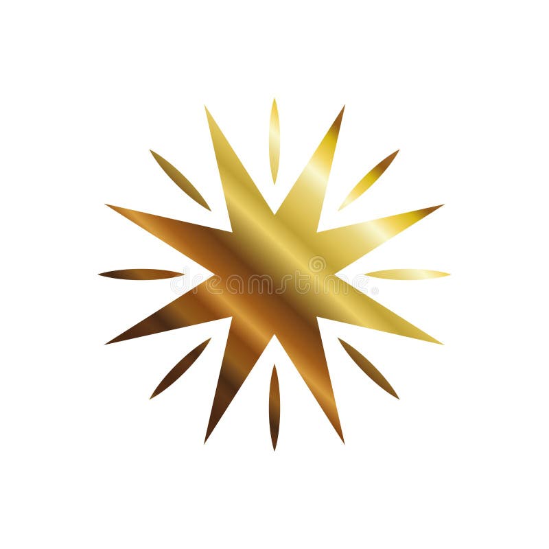 Star with 8 Points and Lines Gold Style Icon Vector Design Stock Vector ...