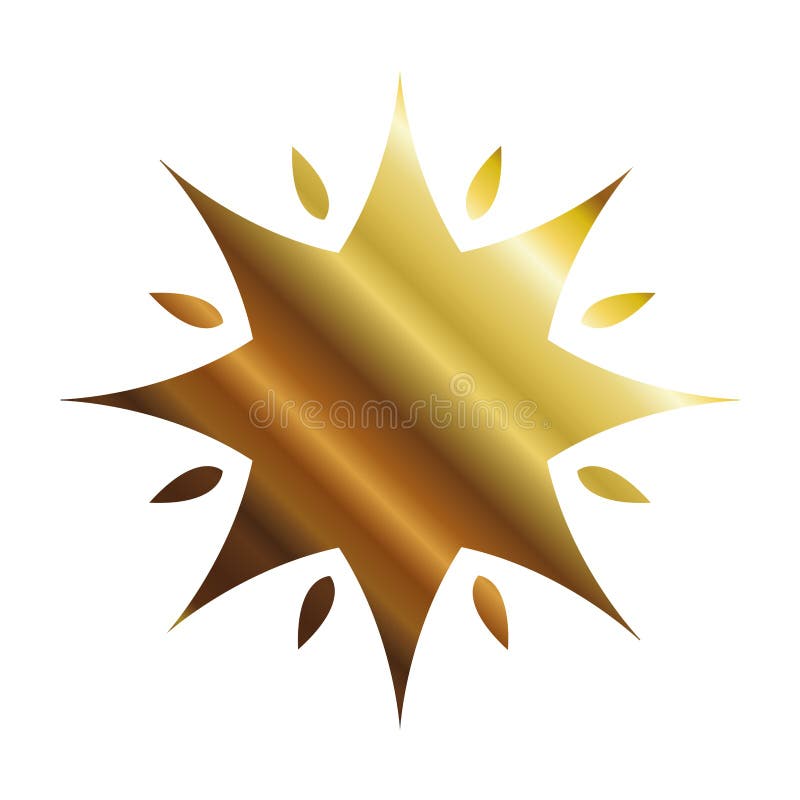 Star with 8 Points and Lines Gold Style Icon Vector Design Stock Vector ...