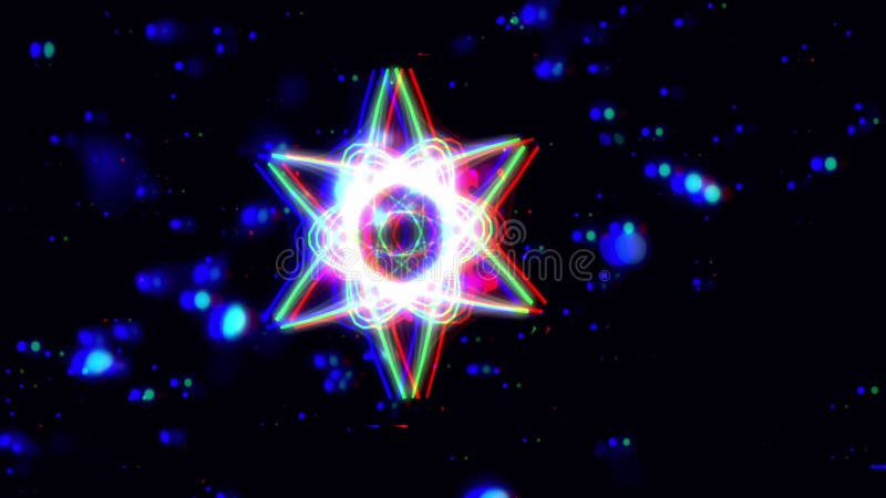 Star with Prismatic Light Spins on a Dark Blue Background Stock Video ...