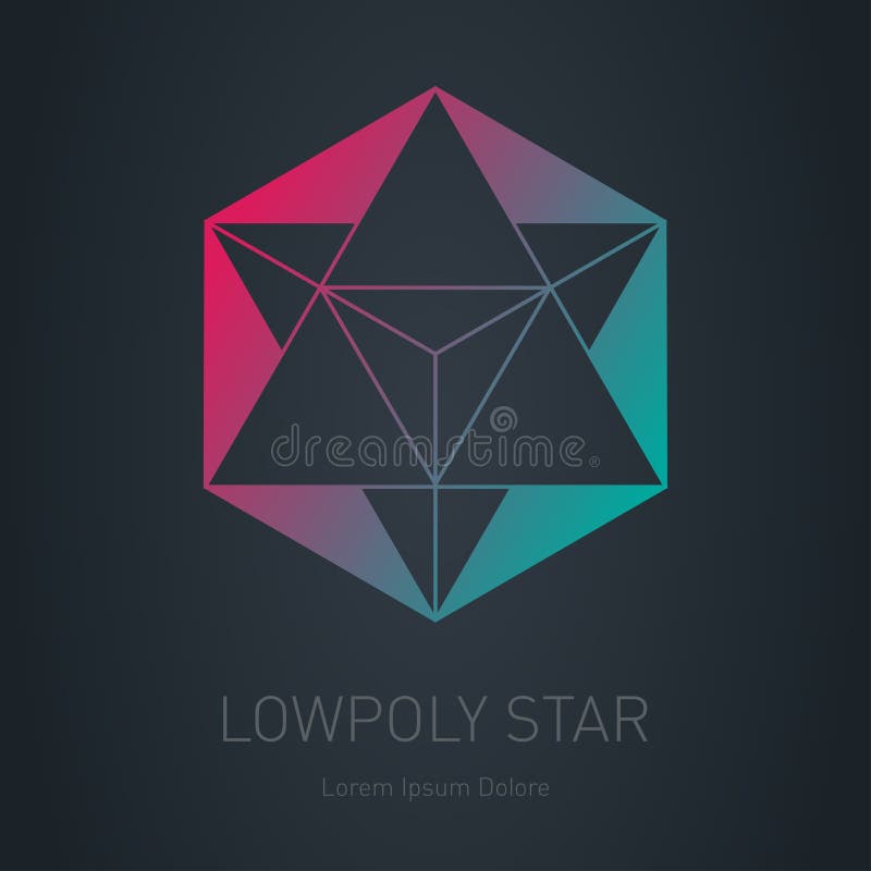 Star with Pyramid Inside. Design Element. Modern Stylish Logo Stock ...