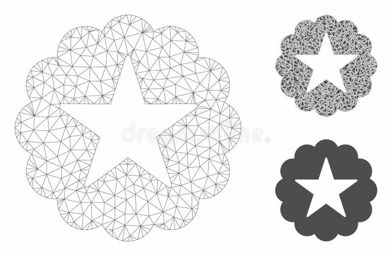 Star Quality Sticker Vector Mesh Wire Frame Model and Triangle Mosaic ...