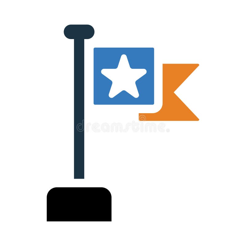 Star, Rank Flag, Star Award Flag Icon Stock Vector - Illustration of ...