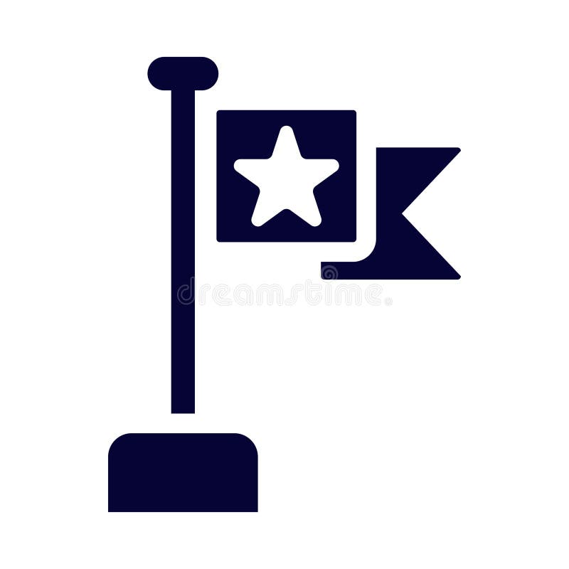 Star, Rank Flag, Star Award Flag Icon Stock Vector - Illustration of ...