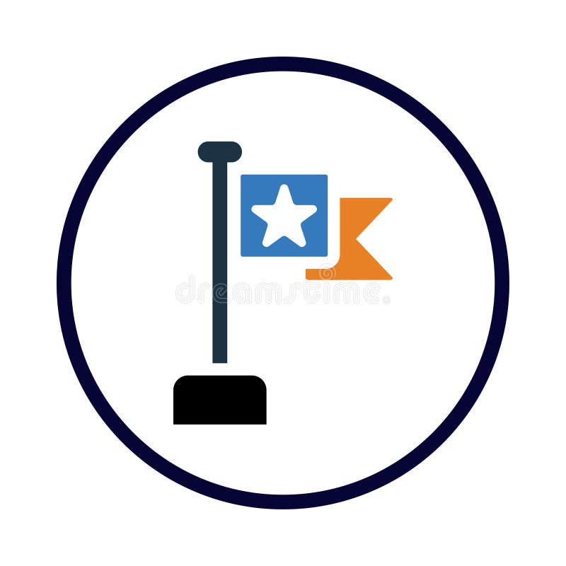 Star, Rank Flag, Star Award Flag Icon Stock Vector - Illustration of ...