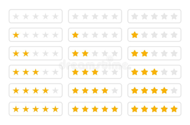 5 Star Rate Set, Customer Feedback Rating Stars Stock Illustration ...