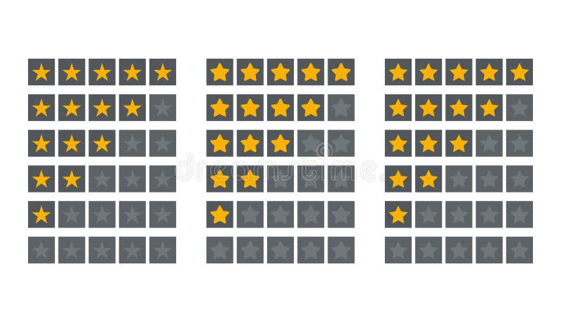 5 Star Rate Set, Customer Feedback Rating Stars Stock Vector ...