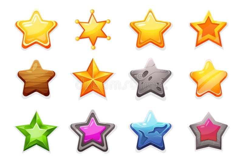 Star Rating. Cartoon Trophy and Achievement Game Interface Elements ...