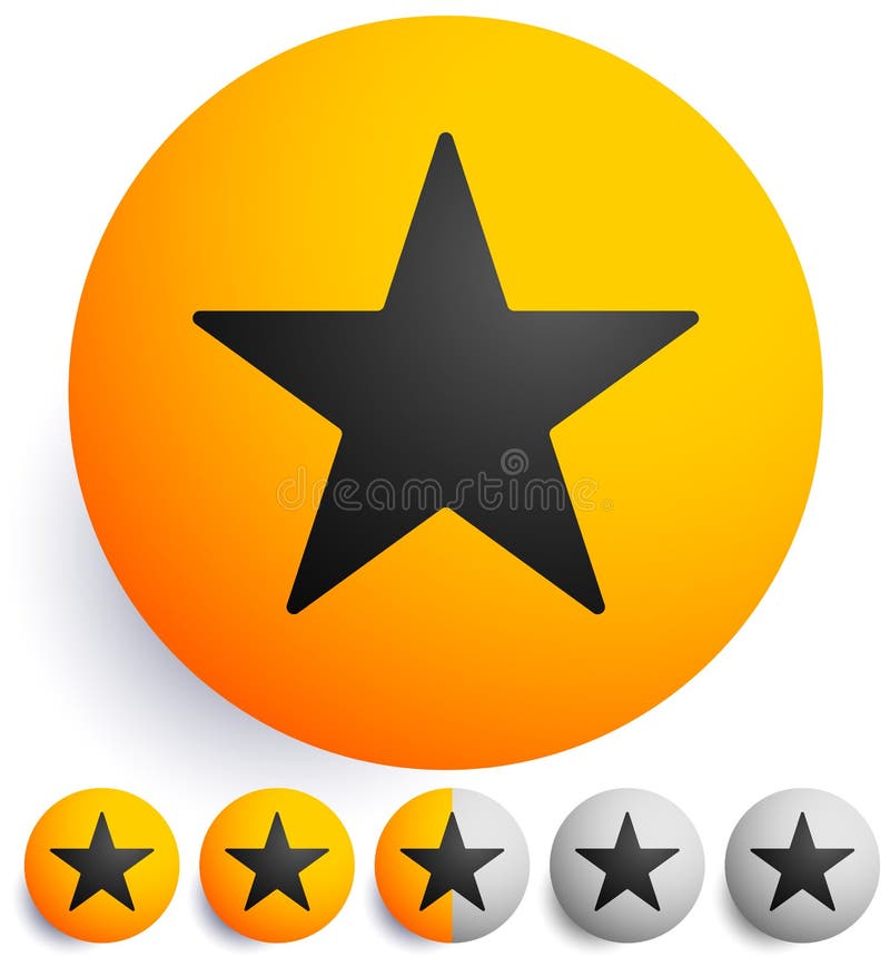 Star Rating System Icon / Colorful Star Design Element for Review ...