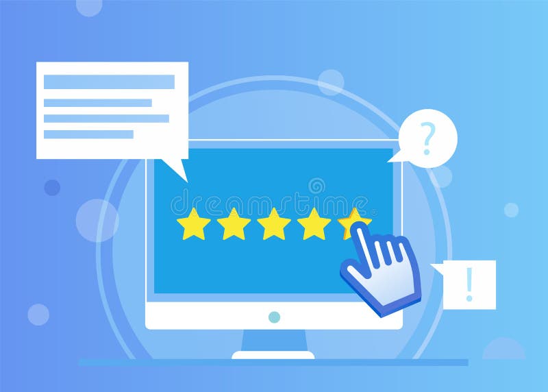 Star Rating with Cursor on Website. Feedback for User Online Stock ...