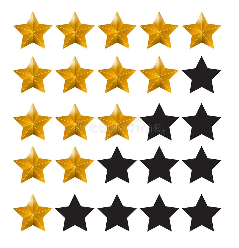 Star Rating. Evaluation System and Positive Review Sign Stock Vector ...
