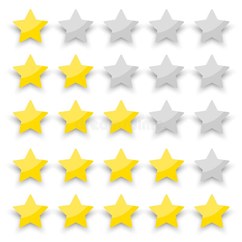 Star Rating. Flat Illustration with Gold Star Rating. Vector ...