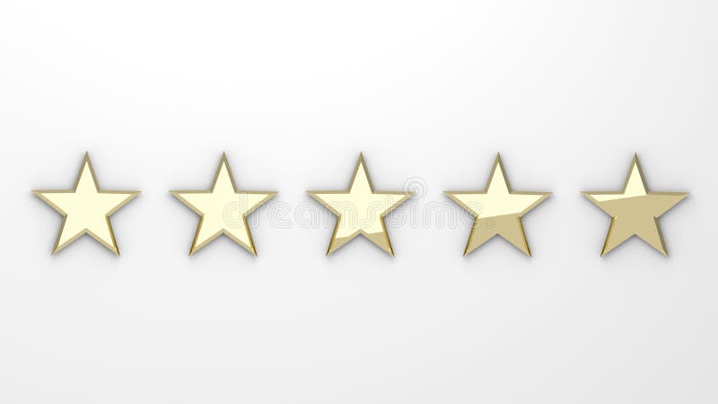 Star Rating - Golden Stars on White Background Stock Illustration ...