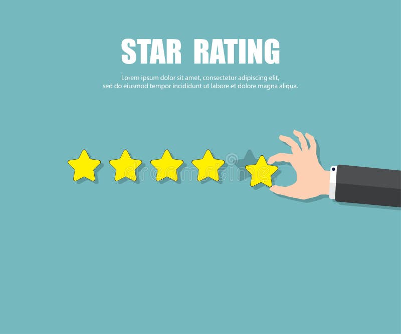 Star Rating. Hand Giving Five Star Rating Stock Vector - Illustration ...