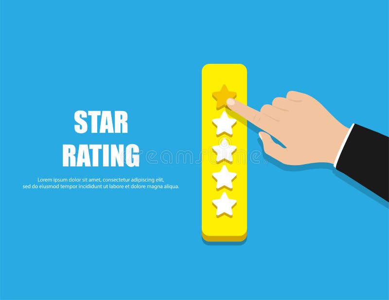 Star Rating. Hand Giving Five Star Rating Stock Vector - Illustration ...