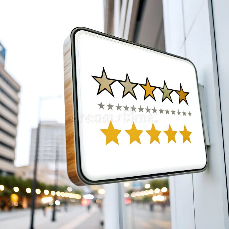 Star Rating Icon for Reviews Isolated on White Background Stock ...