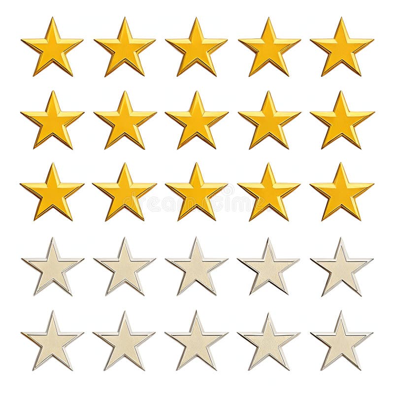 Star Rating Icon Set Isolated on White Stock Illustration ...