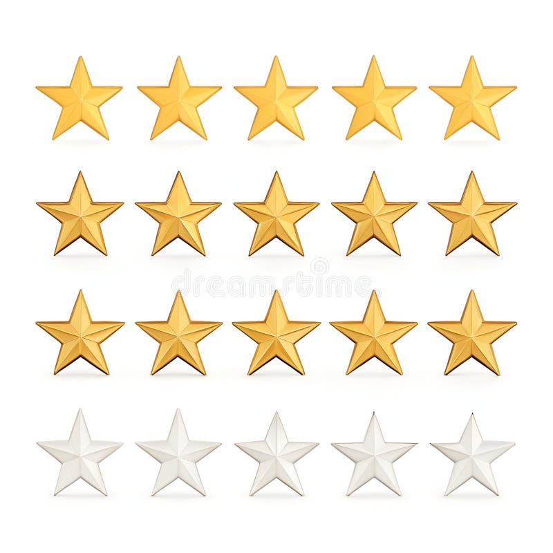 Star Rating Icon Set Isolated on White Stock Illustration ...