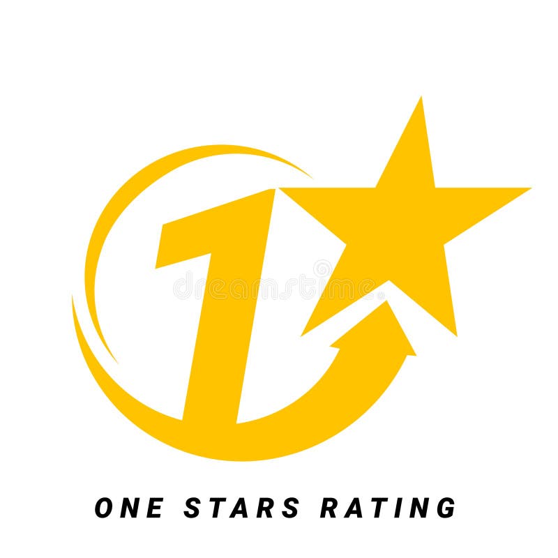 1 Star Rating. One Star Symbol or Emblem Stock Vector - Illustration of ...