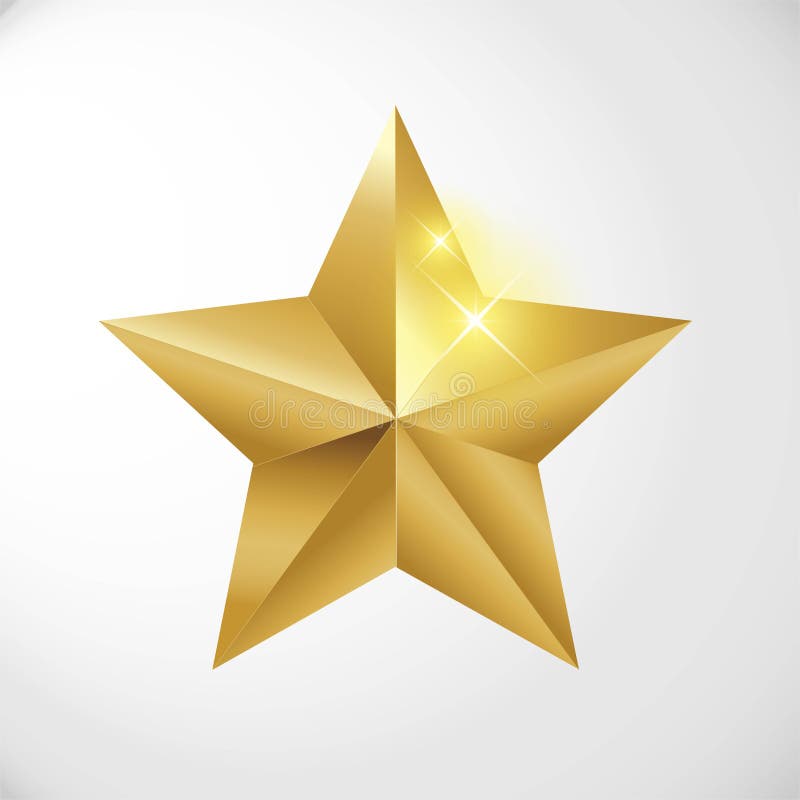 Star Rating Realistic Gold Star Set Vector Stock Vector - Illustration ...