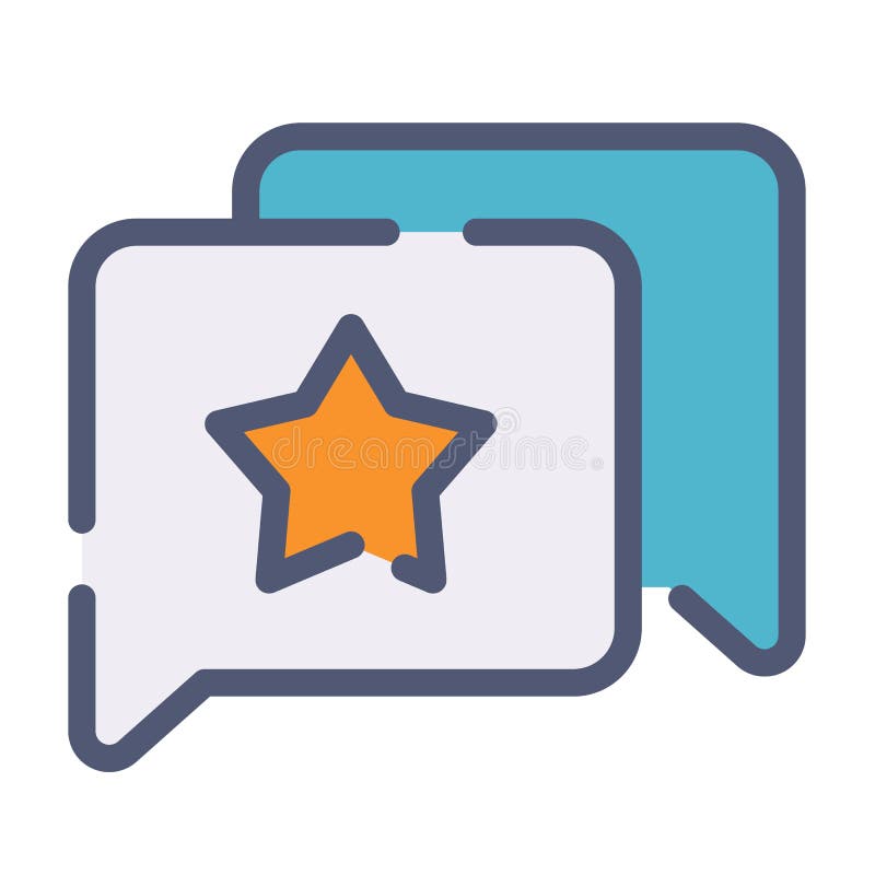 Star Rating Review Comment Single Isolated Icon with Flat Dash or ...
