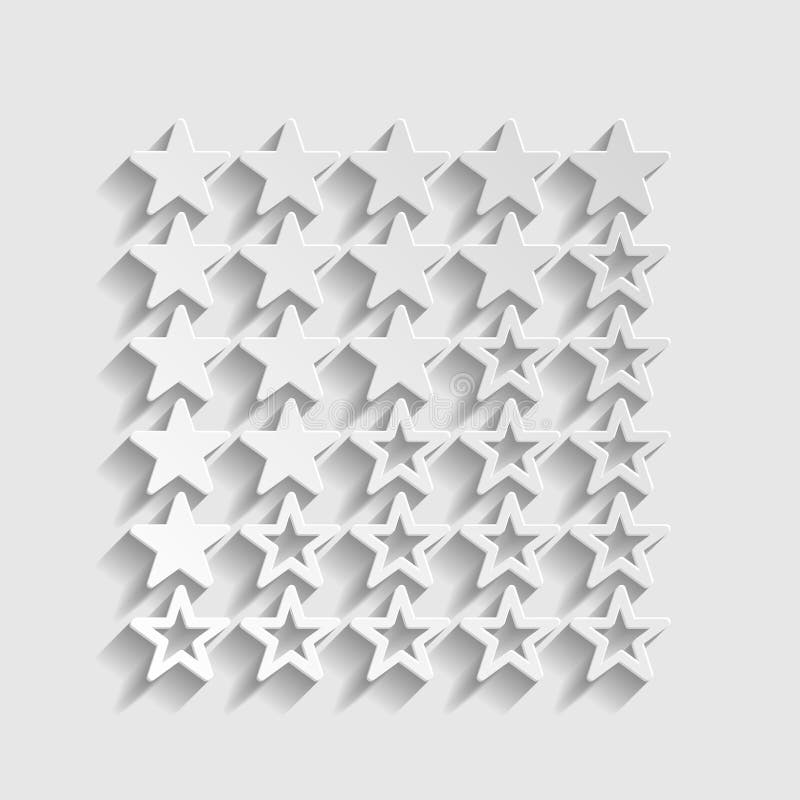 5 Star Rating Sign. Paper Style Icon. Illustration Stock Illustration ...