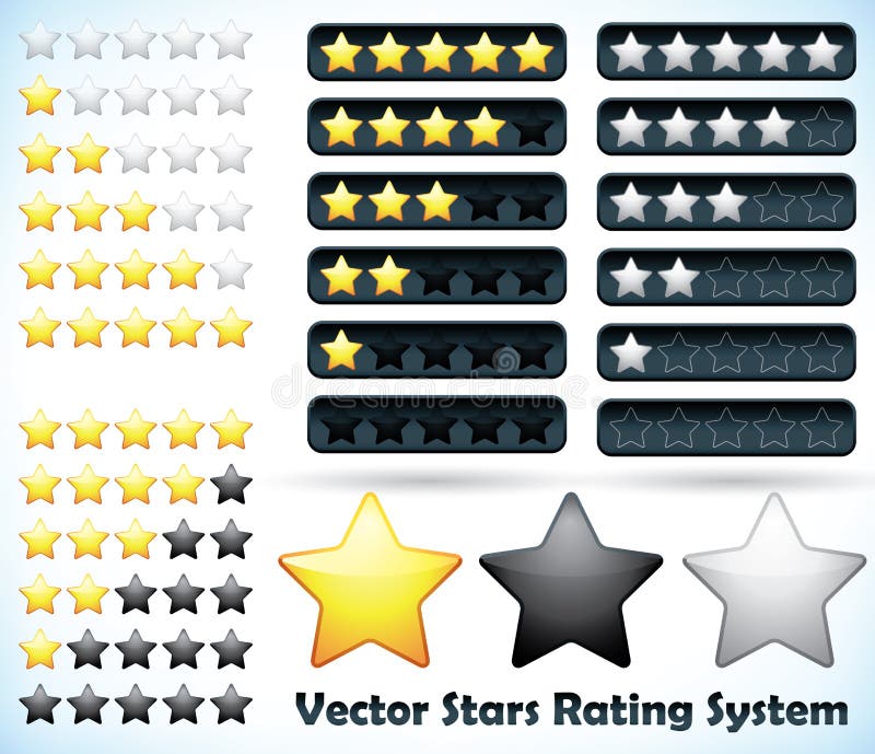 Star Rating System stock vector. Illustration of silver - 22682843