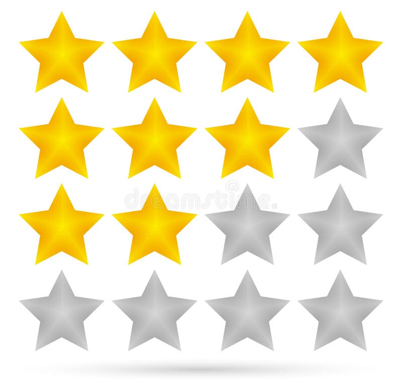 Star Rating System (4 Stars) Stock Vector - Illustration of level ...