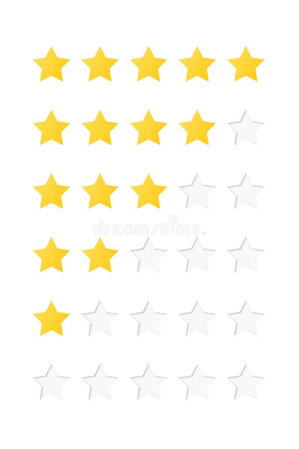 Star rating system stock vector. Illustration of five - 115881766