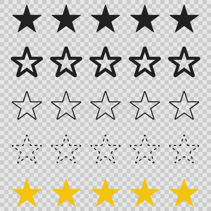 Star Rating, Vector Star Rate. Transparent Background Stock Vector ...