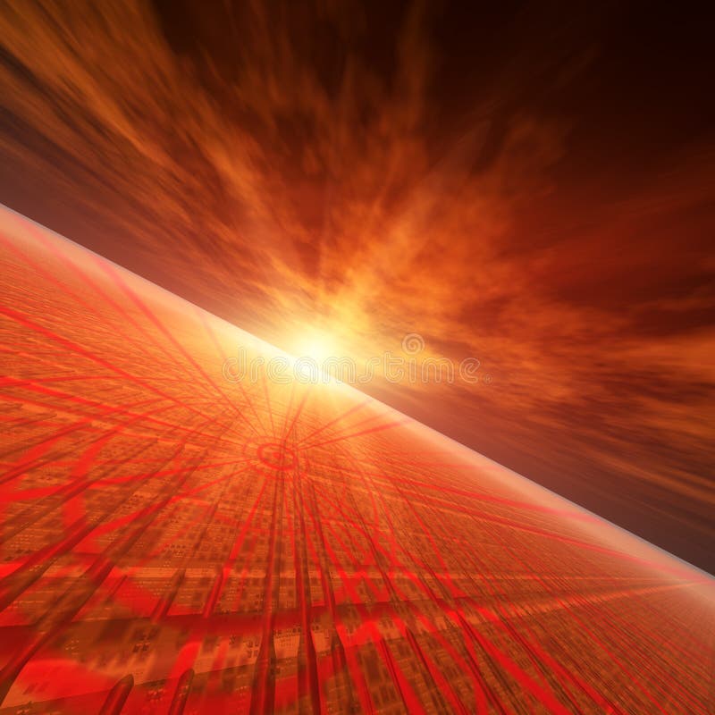 Flash Star Red Horizon stock illustration. Illustration of clouds ...