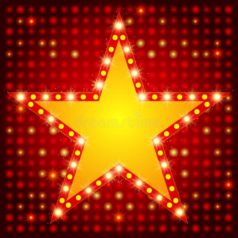Star Retro Light Banner on Shining Background Stock Illustration ...