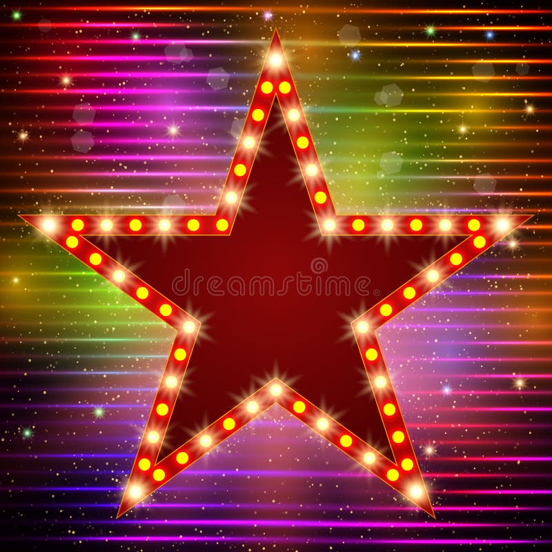 Star Retro Light Banner on Shining Background Stock Illustration ...