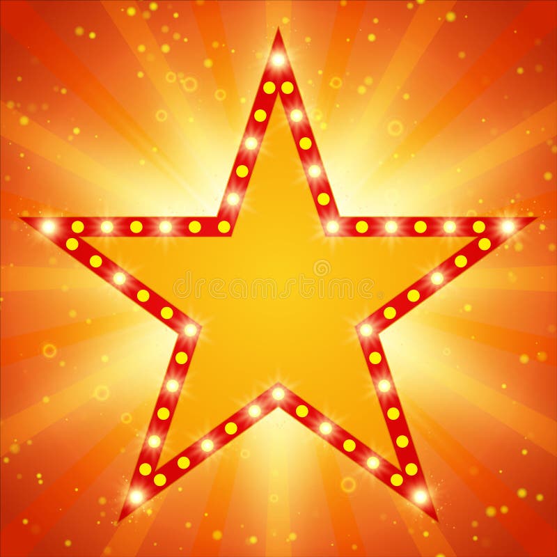 Star Retro Light Banner on Shining Background Stock Illustration ...