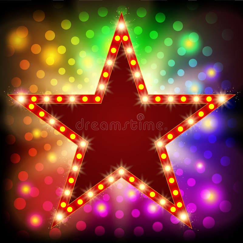 Star Retro Light Banner on Shining Background Stock Illustration ...