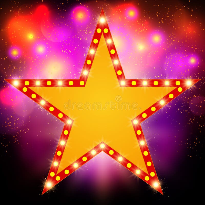 Star Retro Light Banner on Shining Background Stock Illustration ...