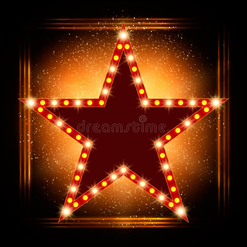 Star Retro Light Banner on Shining Background Stock Illustration ...
